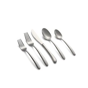 Cambridge Silversmiths Jude Mirror 45 Piece Flatware Set, Service for Eight, silver