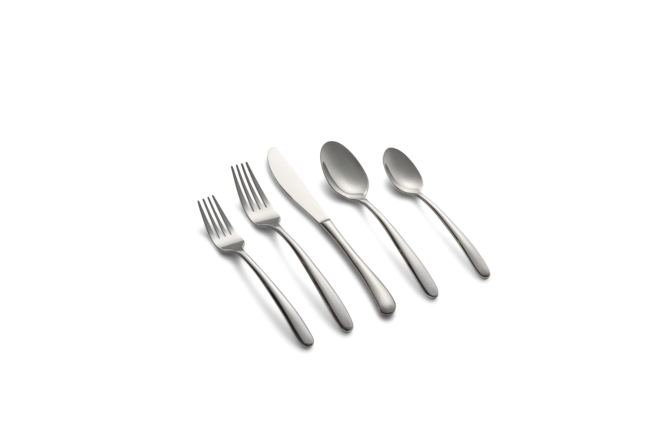 Cambridge Silversmiths Jude Mirror 45 Piece Flatware Set, Service for Eight, silver