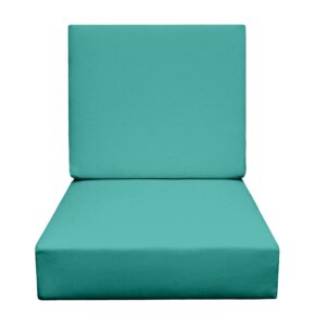 rsh decor: deep seating foam cushion set | 24” x 27” seat | all-weather spun fabric | water and fade-resistant | outdoor chair cushion set for patio furniture | cancun (blue, green)