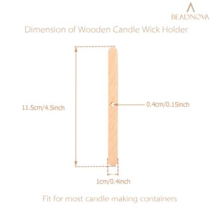 BEADNOVA Candle Wick Holders for Candle Making Wooden Wick Holder 50 pcs Candle Wick Centering Device Wick Bar for Making Candle