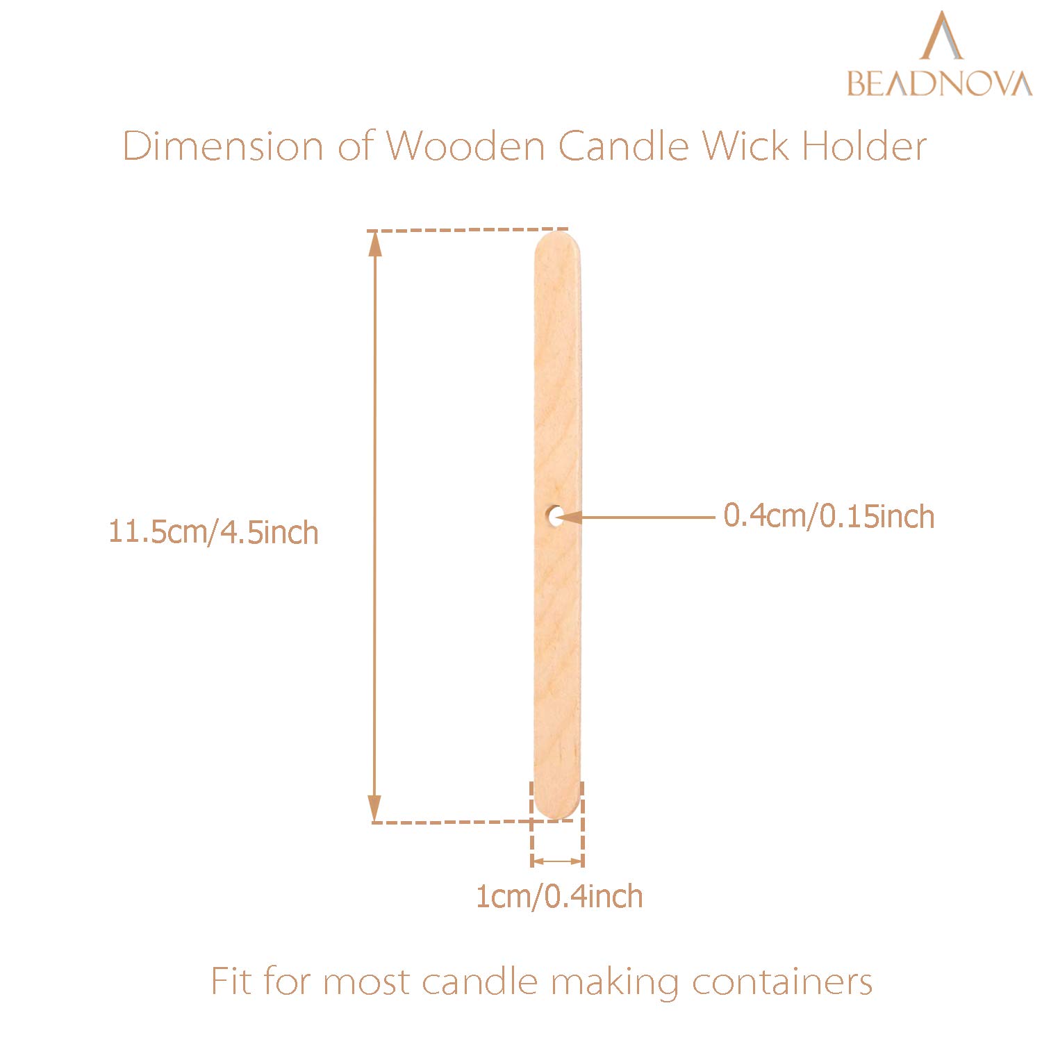 BEADNOVA Candle Wick Holders for Candle Making Wooden Wick Holder 50 pcs Candle Wick Centering Device Wick Bar for Making Candle