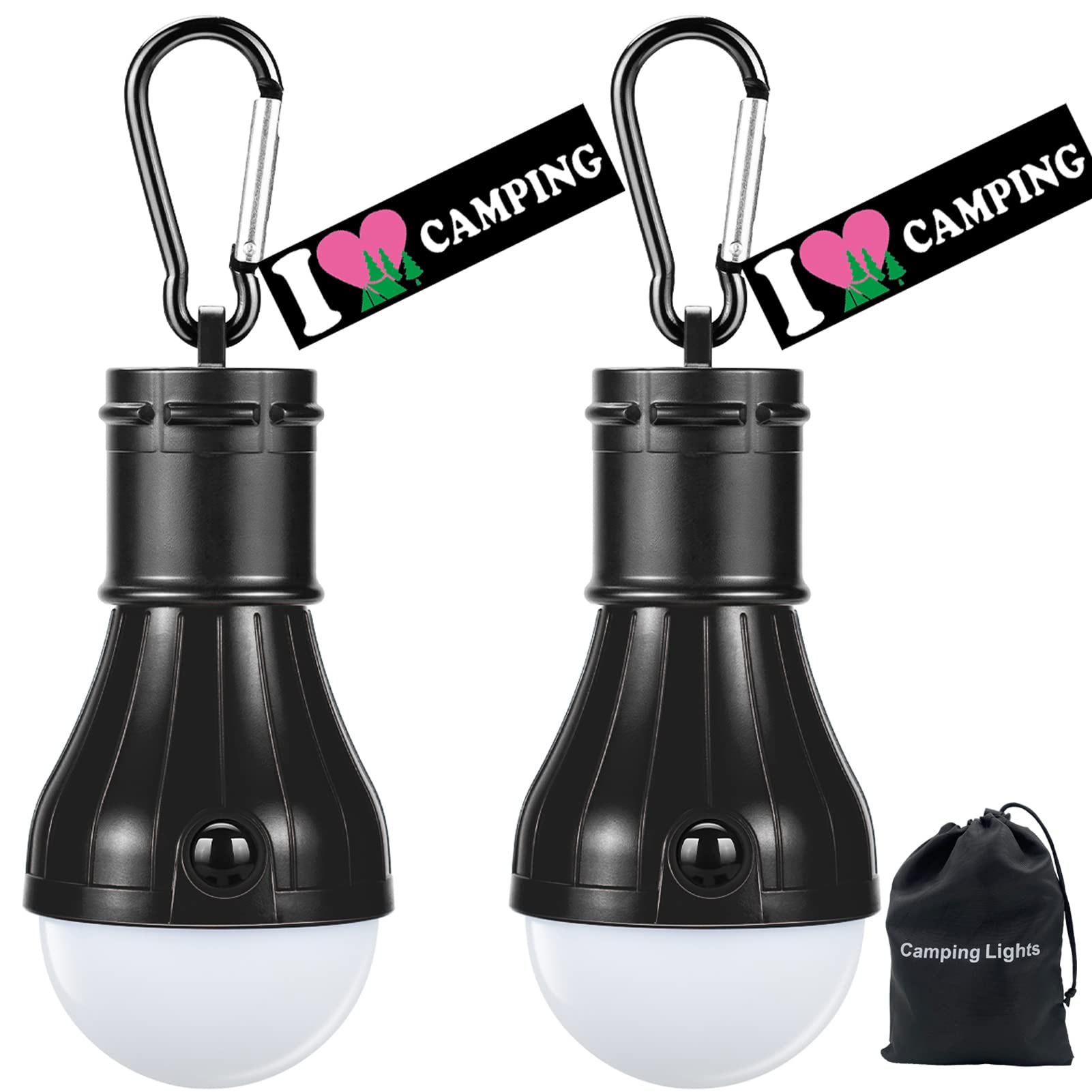 LED Camping Light [2 Pack] Doukey Portable LED Tent Lantern 4 Modes for Backpacking Camping Hiking Fishing Emergency Light Battery Powered Lamp Camping Essentials Tent Accessories