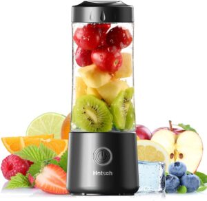 portable blender usb rechargeable, hotsch personal size blender for shakes and smoothies, strong cutting power with six blades, 13.5oz juicer cup for sports, travel