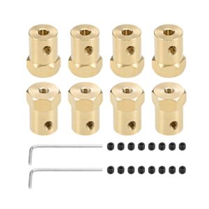 uxcell hex coupler 4mm bore motor hex brass shaft coupling flexible connector for car wheels tires shaft motor 8pcs