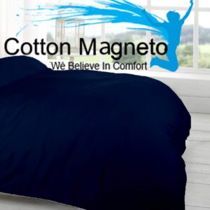 Cotton Magneto Duvet Cover Set 1000-TC Super Soft Luxury Crafted 100% Organic Cotton 5-PC Navy Blue Solid California King Size 94x104 inch,Duvet Cover with Zipper Closer & 4 pcs Pillow Covers