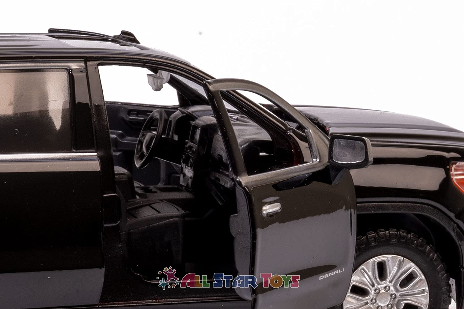 Motor Max 2019 GMC Sierra 1500 Denali Crew Cab Pickup Truck, Black 79362BK - 1/27 Scale Diecast Model Toy Car,unisex-children