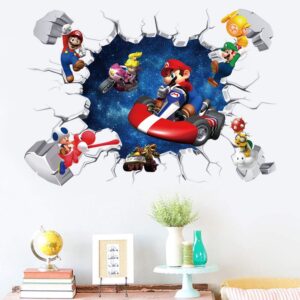 mario game sticker children's cartoon bedroom background wall decoration self-adhesive wall sticker pvc (mario a)