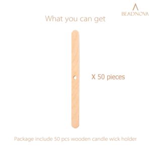 BEADNOVA Candle Wick Holders for Candle Making Wooden Wick Holder 50 pcs Candle Wick Centering Device Wick Bar for Making Candle