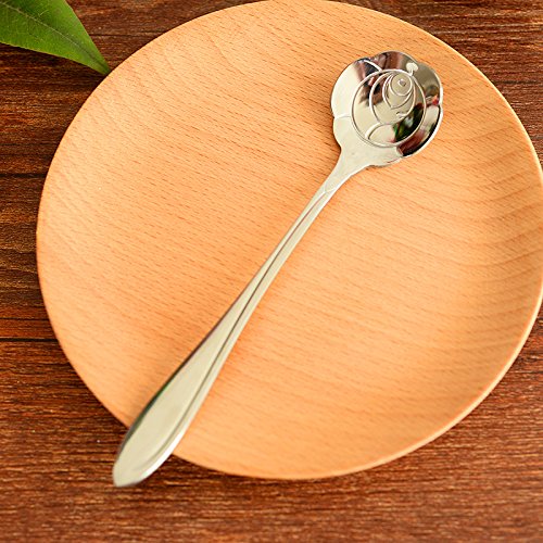 20 Pieces Stainless Steel Rose Flower Coffee Spoon Dessert Spoon Sugar Spoon Ice Cream Spoon Stirring Spoon Tea Spoon Milkshake Spoon Set for Tableware Kitchen, Cafe or Bar