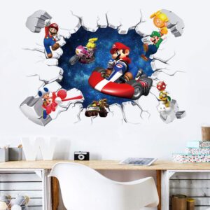 Mario Game Sticker Children's Cartoon Bedroom Background Wall Decoration Self-Adhesive Wall Sticker PVC (Mario A)