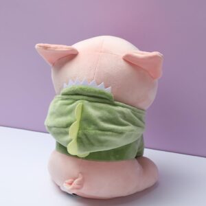 MINISO 12'' Sitting Piglet Stuffed Animal Plush Kawaii Body Pillow - Pig Cute Soft Plushies, Piglet Plush Throw Pillow Doll Plush Toy Valentine's Day Gift for Boy Girl Kids Children (Dinosaur Hoodie)