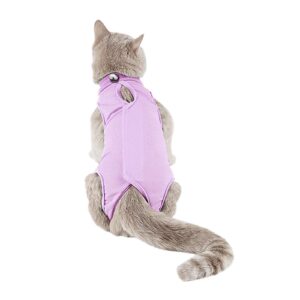 torjoy kitten onesies,cat recovery suit for abdominal wounds or skin diseases,after surgery wear anti licking wounds,breathable e-collar alternative for cat purple m