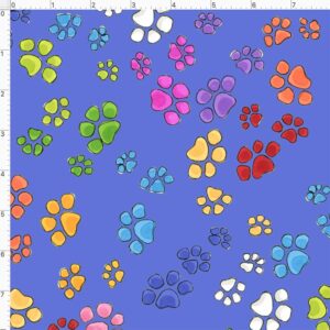 loralie designs go paws blue fabric by the yard for quilting