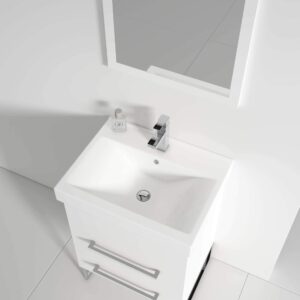 Fine Fixtures - Modern White 24" Bathroom Vanity Set,Chrome Hardware, vitreous China Sink Top