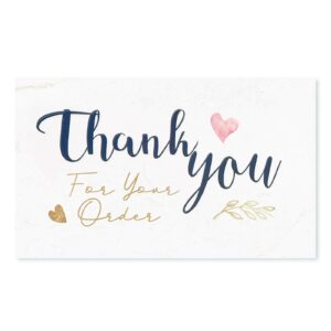 120 thank you for your order cards (3.5 x 2 inches), modern simple design customer appreciation note for small business owner, online, retail store, handmade goods, package inserts (pattern2)