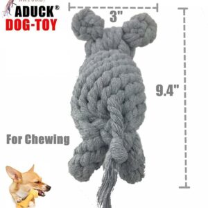 ADUCK Pet Puppy Dog Cotton Rope Chew Toys for Teeth Cleaning, Elephant Design