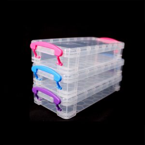 suituts 6 Pack Clear Large Capacity Plastic Storage Box/Storage Case, Brush Painting Pencil Storage Box, Office Supplies Organizer Storage Box for Crayons, Markers (8.5x3.9x1.6 Inch)