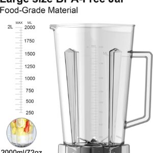 CRANDDI Professional Blender, 1500 Watt Powerful Commercial Blender, Countertop Blender with BPA-FREE 70oz Pitcher, Built-in Pulse & 10-speeds Control, Easy Self-Cleaning, YL-010 (Red)