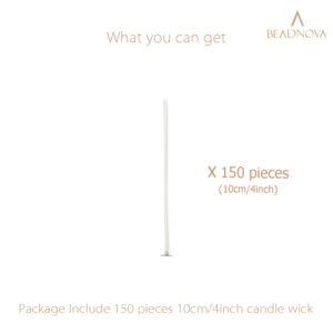 BEADNOVA Candle Cotton Wicks 4 Inch 150pcs Short Candle Making Wicks Cotton Wicks for Candle Making DIY