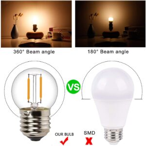 LDCHIUEN 12 Volt Low Voltage LED Light Bulbs - Soft Warm 2700K 1W (Only for 12V -24V DC/AC)- 15W Equivalent E26 Edison Base Small Globe Bulb for RV, Landscape Lights, 6PCS