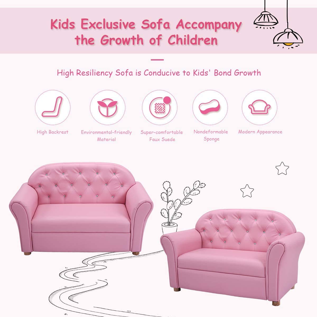 ReunionG Kids Sofas, Pink