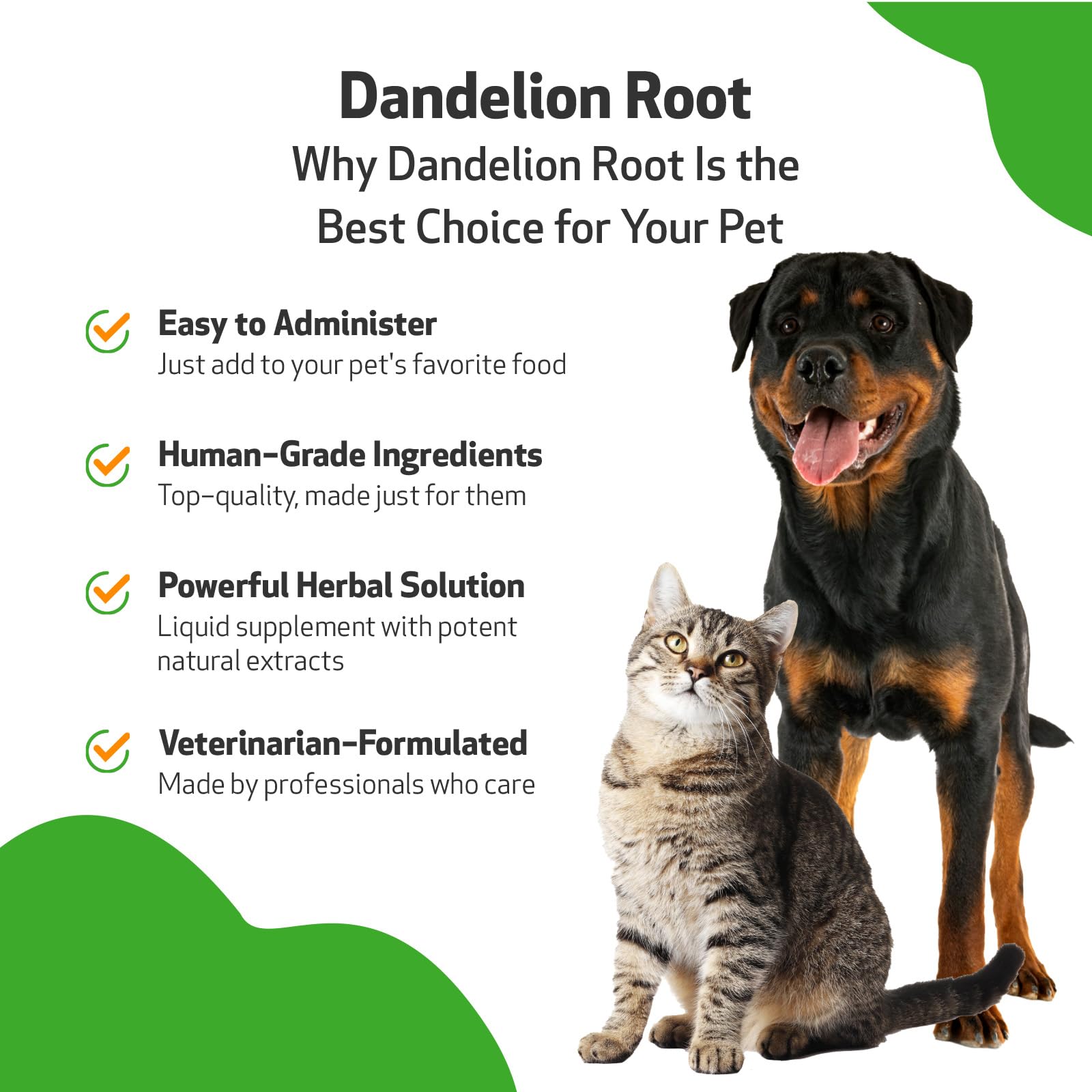 Pet Wellbeing Dandelion Root for Dogs & Cats - Liver & Heart Health, Digestive Function, Blood Sugar Support, Certified Organic - Veterinarian-Formulated Herbal Supplement 4 oz (118 ml)