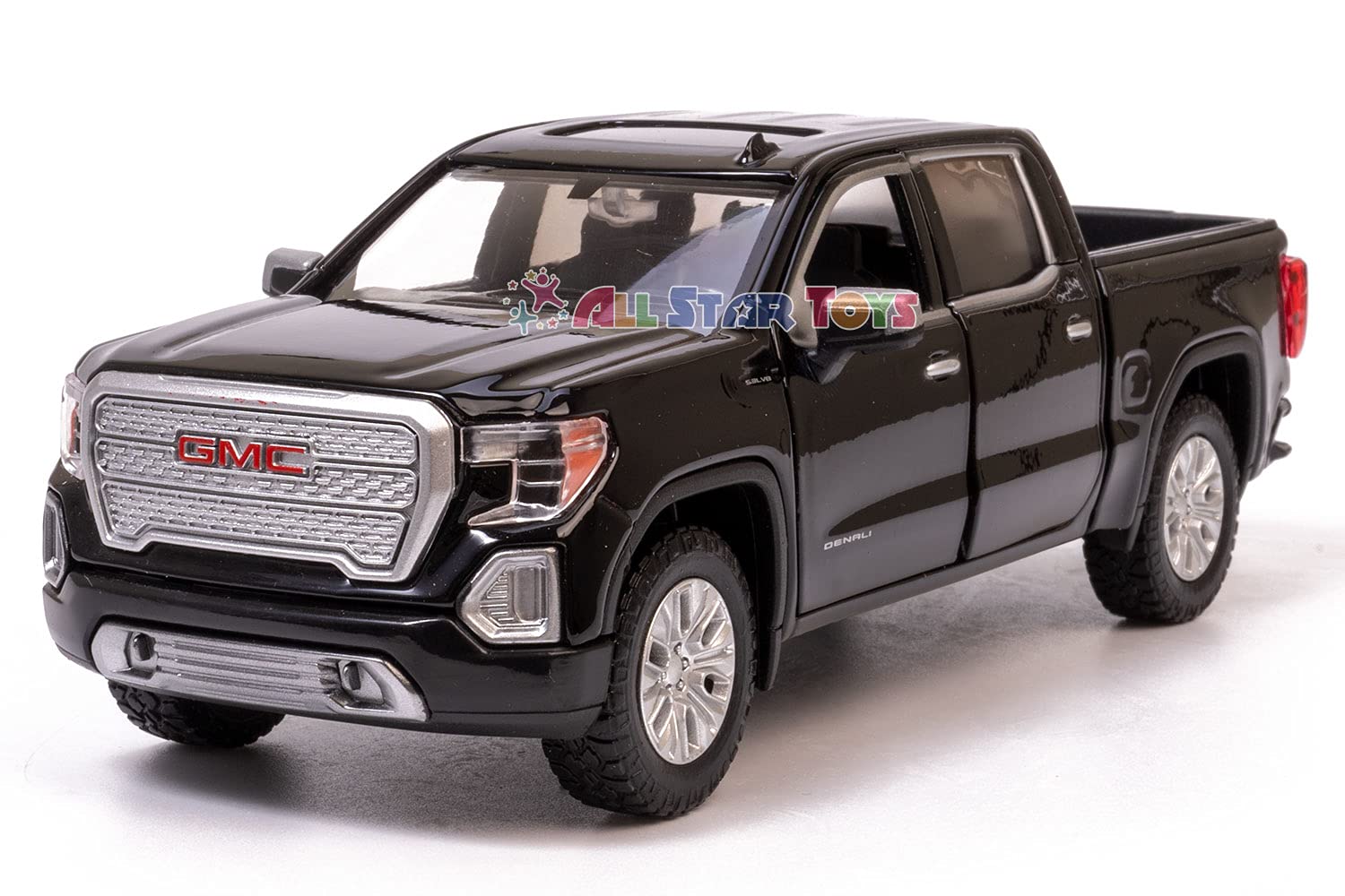 Motor Max 2019 GMC Sierra 1500 Denali Crew Cab Pickup Truck, Black 79362BK - 1/27 Scale Diecast Model Toy Car,unisex-children