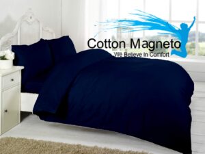 cotton magneto duvet cover set 1000-tc super soft luxury crafted 100% organic cotton 5-pc navy blue solid california king size 94x104 inch,duvet cover with zipper closer & 4 pcs pillow covers