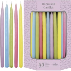 hanukkah candles multicolor pastel deluxe tapered hanukkah menorah candles for all 8 nights of chanukah (single)