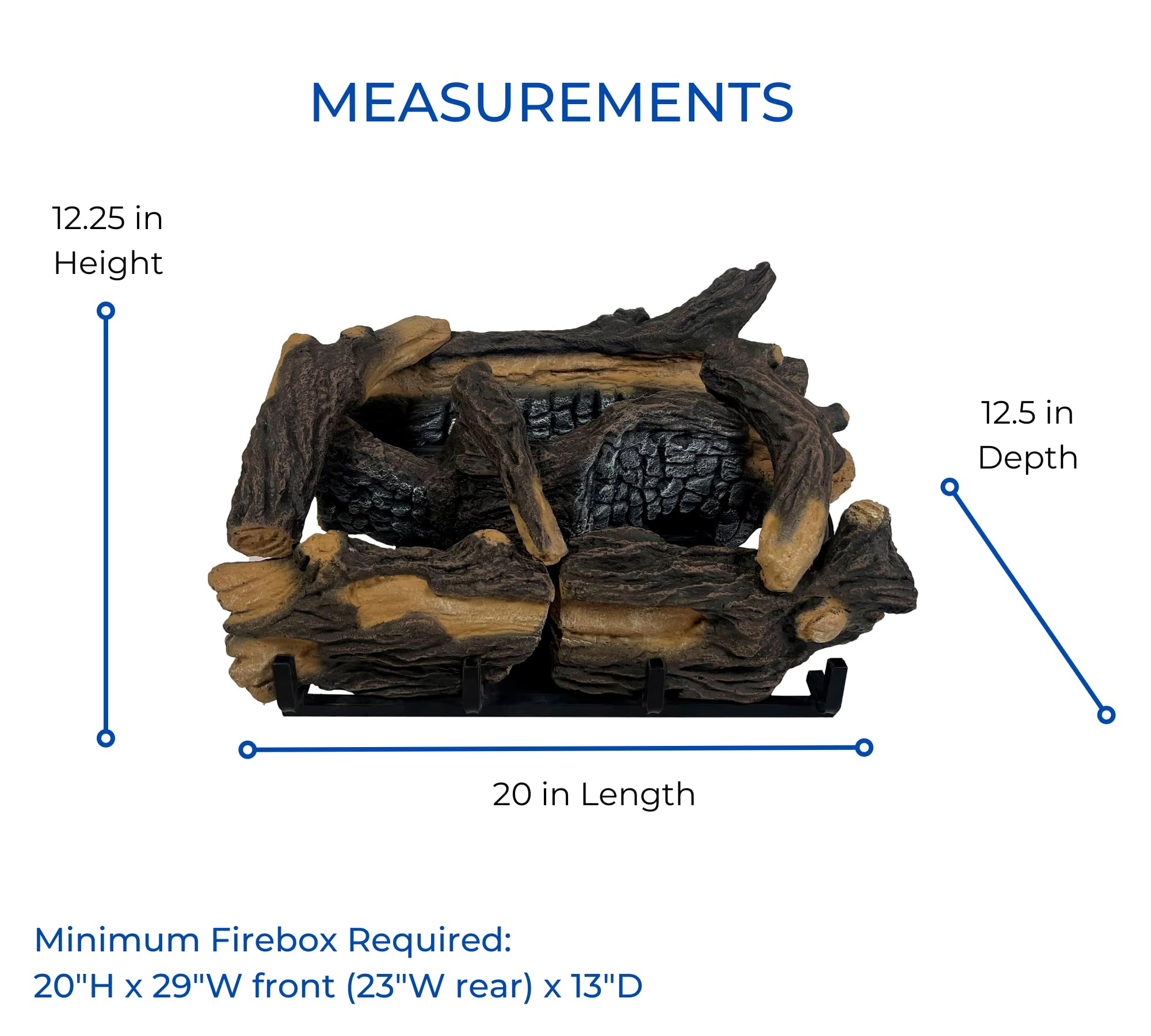 ProCom Ventless Dual Fuel Gas Log Set - 18 in., 30,000 BTU, Thermostat Control, Heats Up to 1,100 Sq. Ft., Hand-Painted Refractory Ceramic Logs, Oxygen Depletion Sensor, PCNSD18T