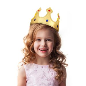 NUOBESTY Golden King Crowns, Delicate Birthday Crown Hat for Kids Birthday Baby Shower Party Photo Props