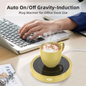 Smart Coffee Warmer, BESTINNKITS Auto On/Off Gravity-Induction Mug Warmer for Office Desk Use, Candle Wax Cup Warmer Heating Plate (Up to 131F/55C) (NO Cup)