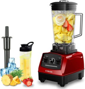 cranddi professional blender, 1500 watt powerful commercial blender, countertop blender with bpa-free 70oz pitcher, built-in pulse & 10-speeds control, easy self-cleaning, yl-010 (red)