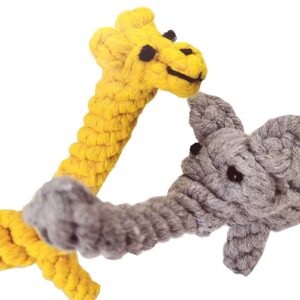 aduck pet puppy dog cotton rope chew toys for teeth cleaning, elephant design