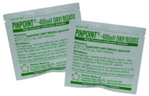 pinpoint by american marine inc. high-precision +400mv orp/redox calibration fluids set (buffer solution),2 pouches