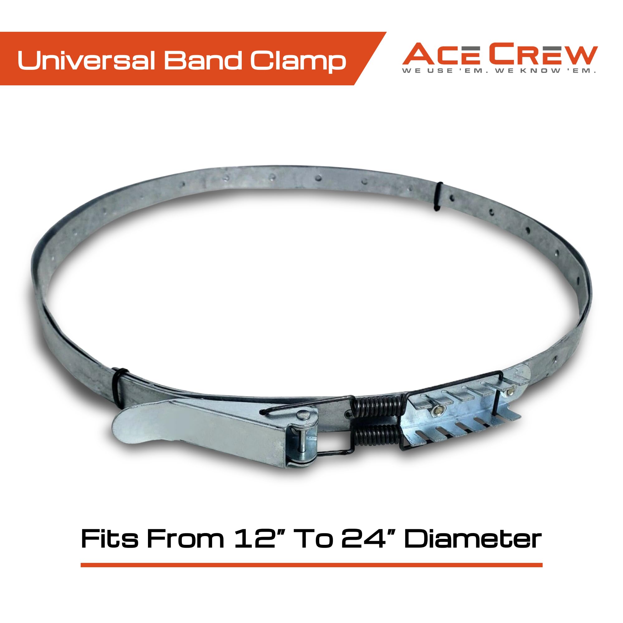 AceCrew Dust Collector Band Clamp One-Size-Fits-Most 11-1/2" to 24-1/2" Hose Clamp Stainless Steel Dust Strap