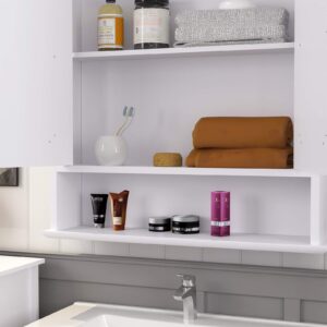 mecor Mirror Cabinet, Bathroom Wall Storage Cabinet, Medicine Cabinet with Adjustable Shelf, 22 x 5.1x 22.8 Inches, White