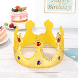 NUOBESTY Golden King Crowns, Delicate Birthday Crown Hat for Kids Birthday Baby Shower Party Photo Props