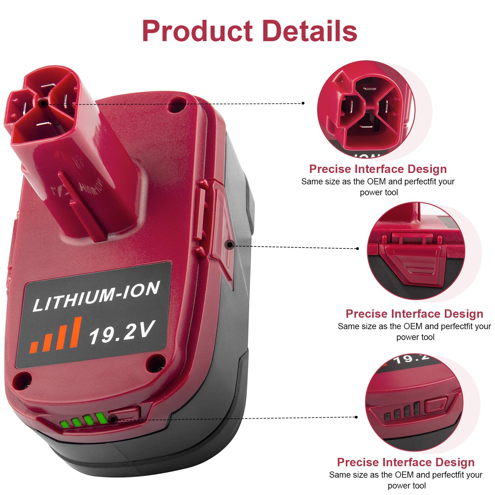 ARyee 6.0Ah 19.2V Replacement for Craftsman Lithium Ion Battery DieHard C3 XCP 130279005 11375 1323903 130211004 11045 315.113753 315.115410 315.11485 315.pp2011 11376 Cordless Power Tool