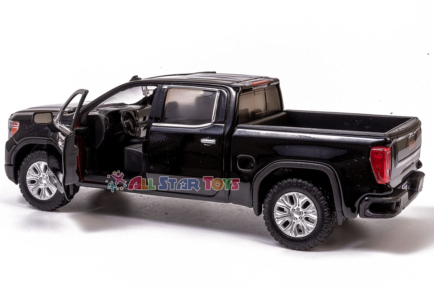 Motor Max 2019 GMC Sierra 1500 Denali Crew Cab Pickup Truck, Black 79362BK - 1/27 Scale Diecast Model Toy Car,unisex-children