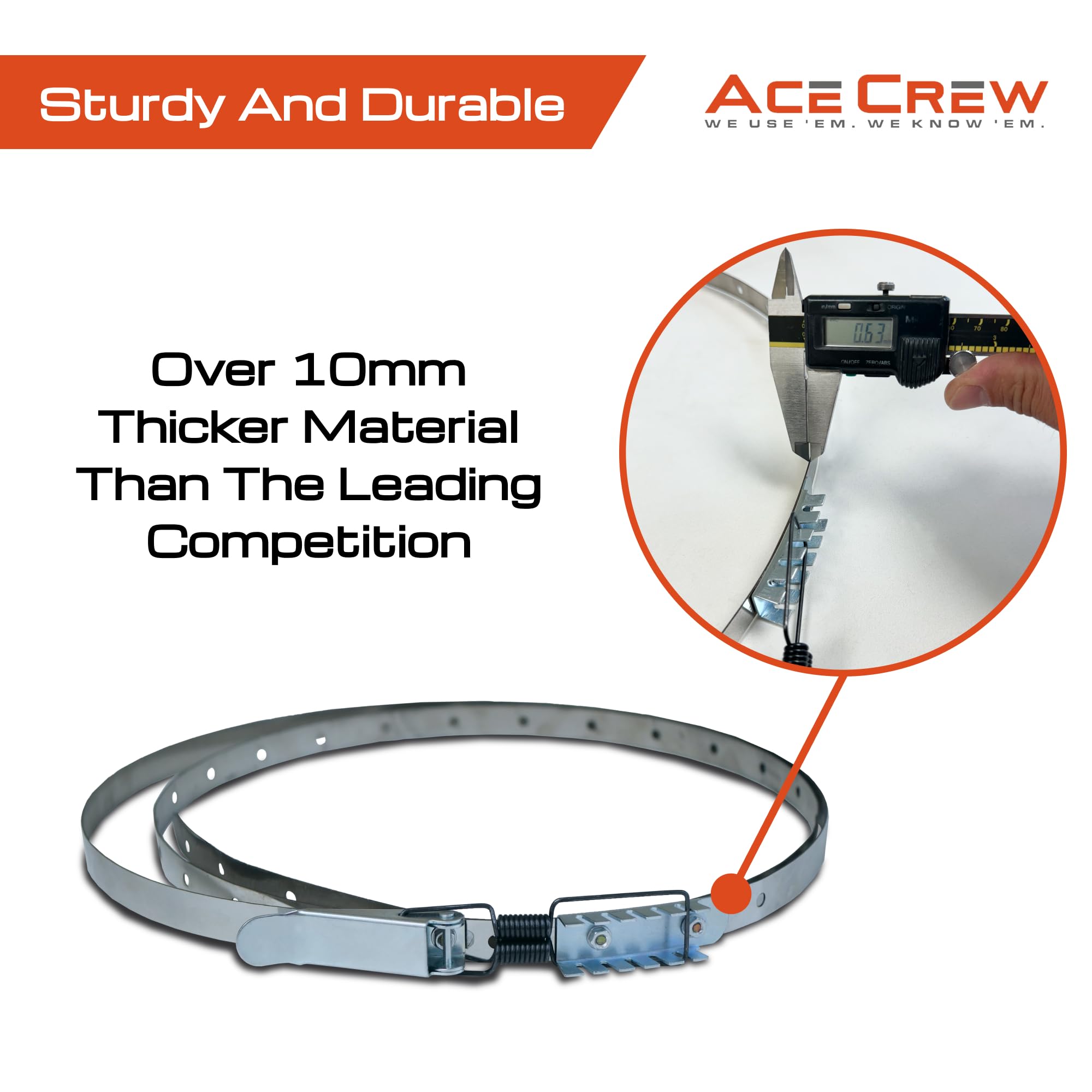 AceCrew Dust Collector Band Clamp One-Size-Fits-Most 11-1/2" to 24-1/2" Hose Clamp Stainless Steel Dust Strap