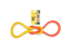 roscoe's pet products natural rubber tug toy for dogs. safe and non-toxic.