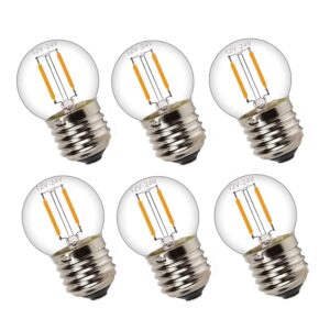 ldchiuen 12 volt low voltage led light bulbs - soft warm 2700k 1w (only for 12v -24v dc/ac)- 15w equivalent e26 edison base small globe bulb for rv, landscape lights, 6pcs