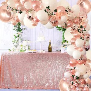 rose gold balloon arch kit balloon garland confetti latex balloons arch for bridal shower valentine's day baby shower wedding birthday holiday party decorations supplies for girls and women