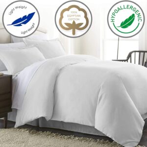 Kamas Solid Duvet Cover & Sets 3 Pieces Oversized Queen White Duvet Cover Set 100% Egyptian Cotton 1000 Thread Count with Zipper & Corner Ties Luxurious Quality