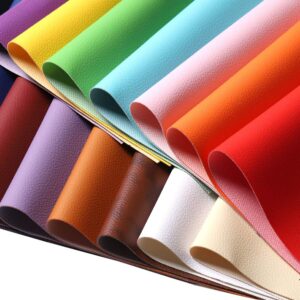 Picheng Solid PU Synthetic Faux Leather Sheets 15pcs/Set 8.2" x 11.8"Soft Leather Fabric Sheets Suitable for Making Bows, Leather Earrings, Hair Accessories DIY Projects (15 Colors)