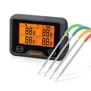 inkbird wi-fi bluetooth grill thermometer, wireless bbq thermometer with 4 probes,digital meat thermometer for smoker, oven, kitchen, drum, grill