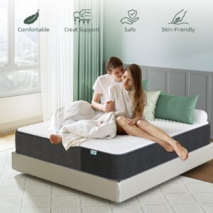 Crystli Full Mattress, 10 inch Full Memory Foam Mattress in a Box, Double Mattress with CertiPUR-US Certified Foam for Sleep Supportive & Pressure Relief, Medium Firm, Fiberglass Free