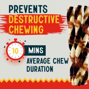 Canine Chews 5" Triple Flavor Rawhide Stick Twists for Small Dogs Dog Treat Dental Stick Chicken, Pork, Beef Flavor Chew Toy (100 Pack)