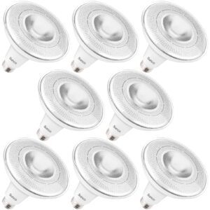 sunco 8 pack outdoor led flood home patio driveway light, waterproof par38 led bulb, cri90, 5000k daylight,1050 lumens, 100w equivalent 13w, dimmable, wet-rated, e26 base ul